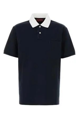Gucci Stretch Piquet Polo Shirt - Blue