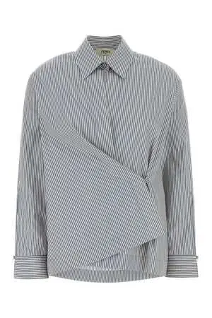 Fendi Embroidered Poplin Shirt - Stripped