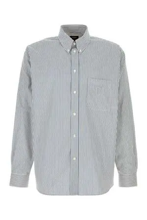 Fendi Embroidered Poplin Shirt With Striped Detail - Stripped