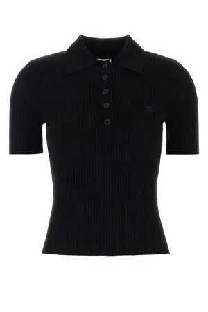 COURREGES No- Viscose Blend Polo Shirt - Black