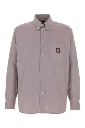 Fendi S Oxford Shirt In Cotton Poplin - Purple