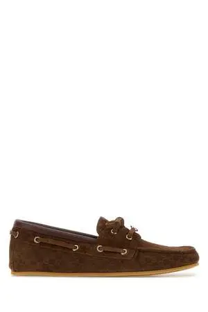 Gucci Suede Loafers With Rubber Sole - Brown