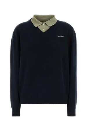 Miu Miu Wool-cashmere-silk Polo Shirt