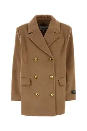 GANNI Wool Blend Jacket - Camel