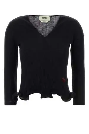 Fendi 100% Virgin Wool Top - Black