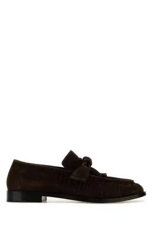 Bottega Veneta Astaire Suede Loafers With Knot Detailing - Brown
