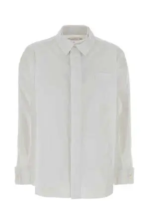 Sacai Poplin Shirt With Tie Detail - White