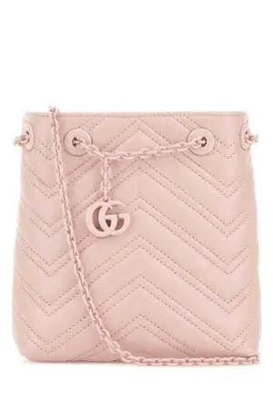 Gucci Micro Gg Marmont Nappa Leather Bucket Handbag