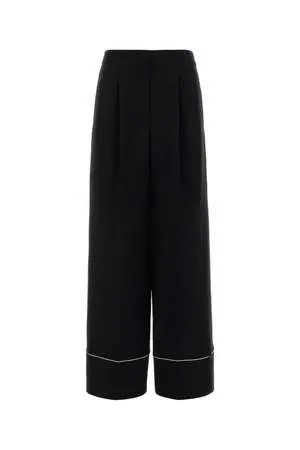 Fendi Wool-blend Pajama Pants With Silk Lining - Black