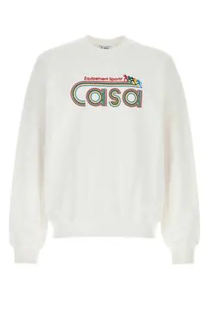 Casablanca Organic Cotton Crewneck Sweatshirt - White