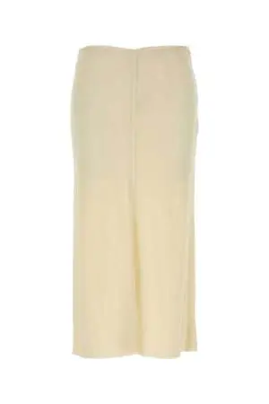 AMI Paris Stretch Viscose Midi Skirt - White