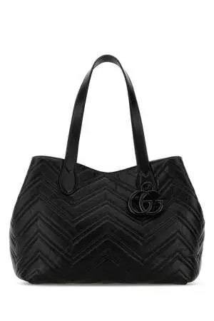Gucci Leather Shopping Handbag With 31 Cm Width, 20 Cm Height, 17 Cm Depth & 20 Cm Handle - Black