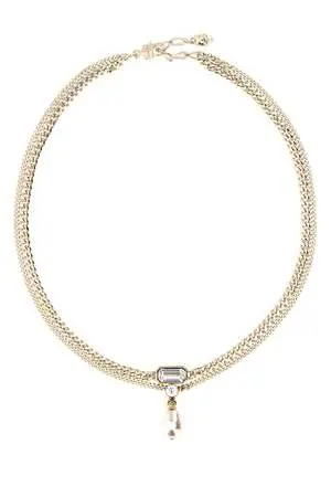 Alexander McQueen Mini Skull Platinum Metal Necklace - Gold