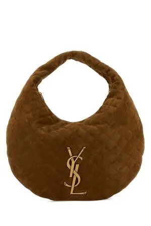 Saint Laurent Mini Icare Suede Shoulder Handbag With Golden Hardware