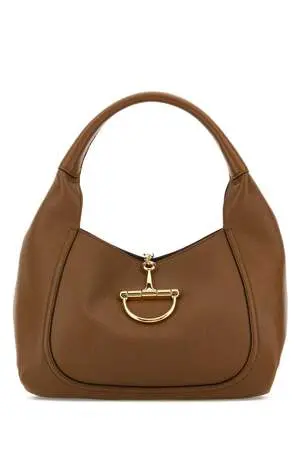 Gucci Leather Shoulder Handbag, 29 Cm Width - Camel