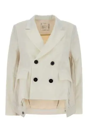 Sacai Twill And Denim Blazer