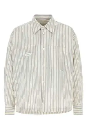 WOOYOUNGMI Embroidered Striped Cotton Shirt - Stripped