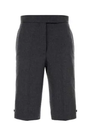 Thom Browne Graphite Wool Bermuda Shorts - Grey