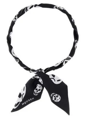 Alexander McQueen Silk Foulard Style Scarf, 120 Cm X 7 Cm - Printed