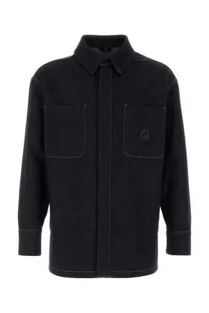 Fendi S Cotton Denim Jacket - Blue