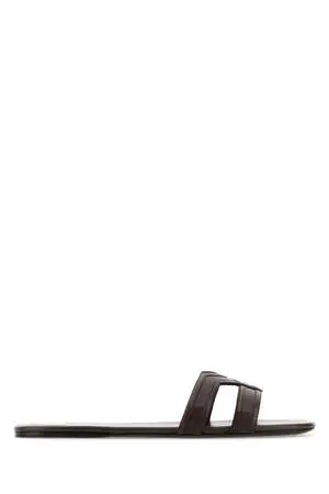 Saint Laurent Calf Leather Mabrouka Slippers