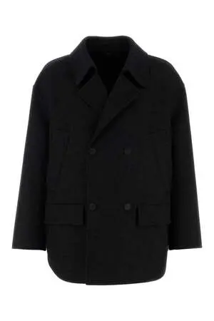 Fendi S Flannel Blazer In Virgin Wool - Black