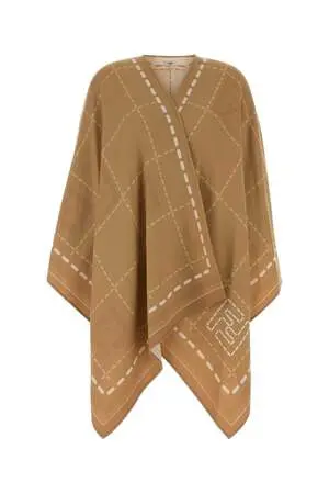 Fendi Embroidered Wool Cape For - Printed