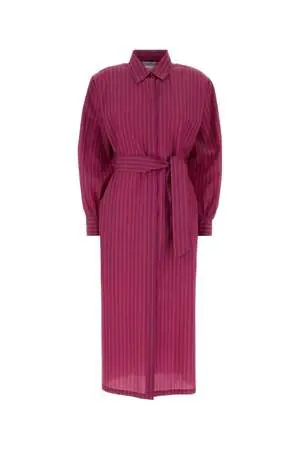 Max Mara Striped Cotton Silk Shirt Dress
