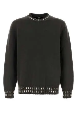 Fendi Wool-cashmere Blend Sweater - Grey