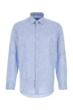 Etro Jacquard Button-down Shirt - Light Blue