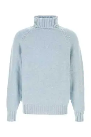 UMIT BENAN 100% Cashmere Turtleneck Sweater - Light Blue