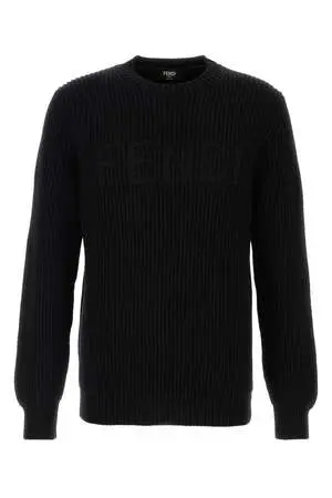 Fendi S 100% Wool Knit Sweater - Black
