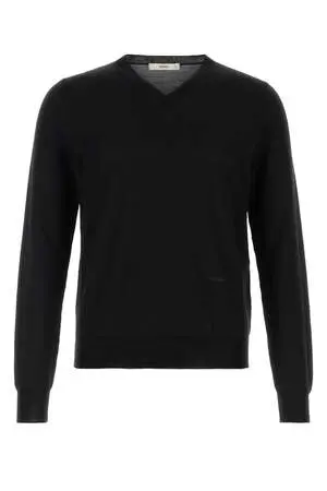 Fendi S Stretch Wool Knit Sweater - Black