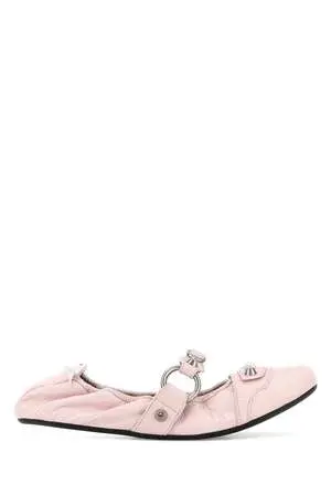 Balenciaga City Leather Ballerinas - Pink