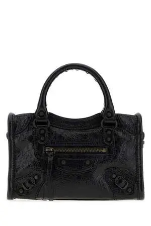 Balenciaga Leather Nano Le City Mini Handbag, 18.5 Cm - Black