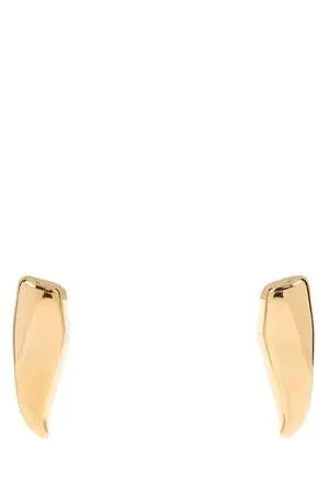 Bottega Veneta Large Prisma Earrings In Sterling Silver - Gold