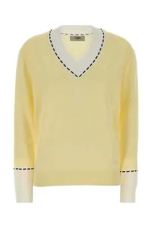 Fendi Wool-silk Blend Knit Sweater For - Yellow