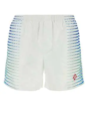 Casablanca Printed Polyester Swim Shorts - White