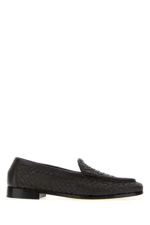 Bottega Veneta Inspired Lamb Leather Silenzio Loafers - Brown