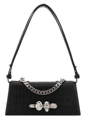 Alexander McQueen Mini Jewelled Shoulder Handbag, 24cm X 11cm X 7cm - Black