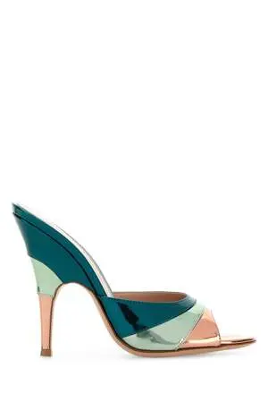 GIANVITO ROSSI Marea Metallic Leather Heeled Sandals