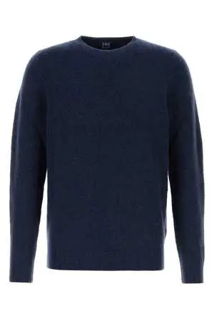 Fedeli Stretch Wool Blend Crew Neck Sweater - Blue