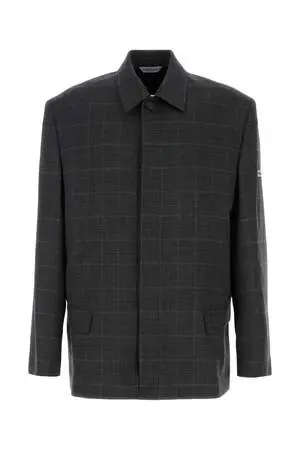 Balenciaga Embroidered Wool Blazer For - Checked