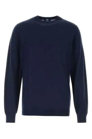 Fedeli 100% Virgin Wool Knit Sweater - Blue