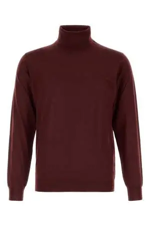 Fedeli 100% Virgin Wool Knit Sweater - Burgundy