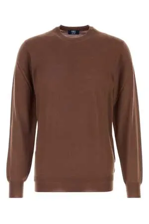 Fedeli 100% Virgin Wool Crewneck Sweater - Brown