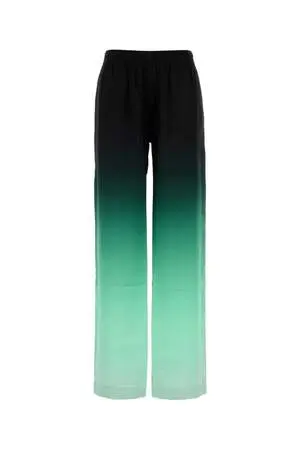 Casablanca Embroidered Satin Wide-leg Pants