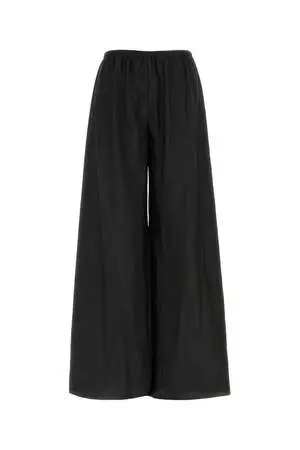 THE ROW Silk Gala Wide-leg Trousers - Black