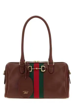 Gucci Chocolate Leather Medium Handbag 28 X 15 X 10 Cm With Gold-tone Hardware - Brown