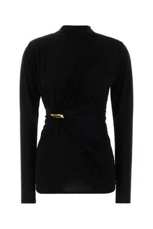 Bottega Veneta Draped Crepe Top - Black